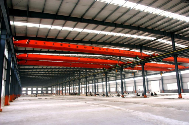Portal frame with crane beam fast installation steel structure workshop