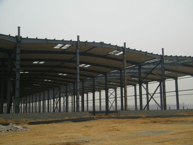 Multi Span Large Workshop Buildings , High Strength Steel Workshop Building
