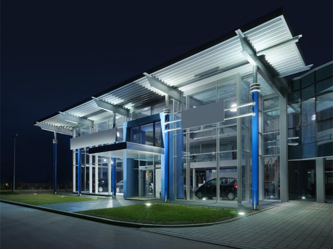 Galvanized Steel Multi Car Showroom , 36.6m Span Large Car Showrooms