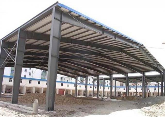 Portal Structure Prefabricated Metal Buildings , Galvanized Prefab ...